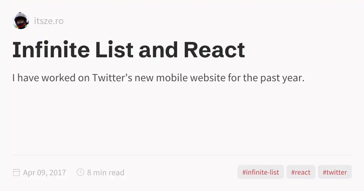 Infinite List and React
